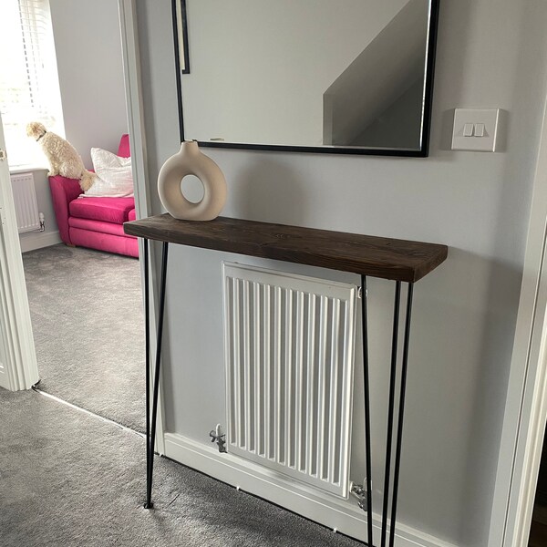 RUSTIC CONSOLE TABLE (narrow) - Radiator Cover, Recycled Scaffold Board ...