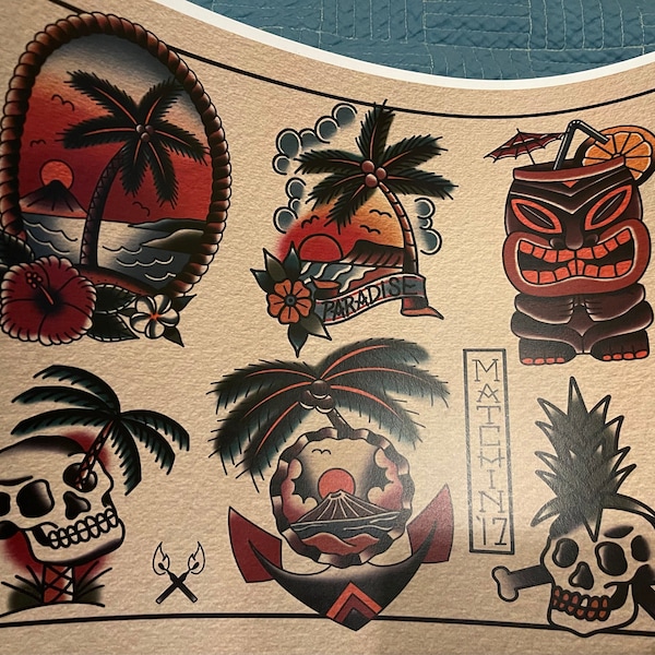 Tattoo Flash Poster - Etsy