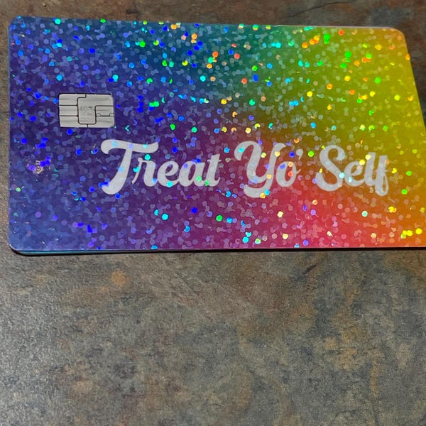 Treat Yo' Self Credit Card Skin, Sparkly Credit Card Skin, Credit Card ...