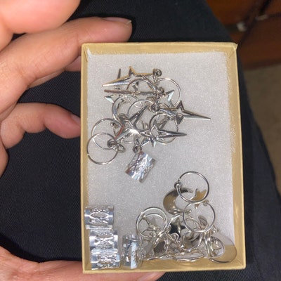 8 Piece 'north Star' Loc Ring Set, Stainless Steel, Loc Jewelry, Braid ...