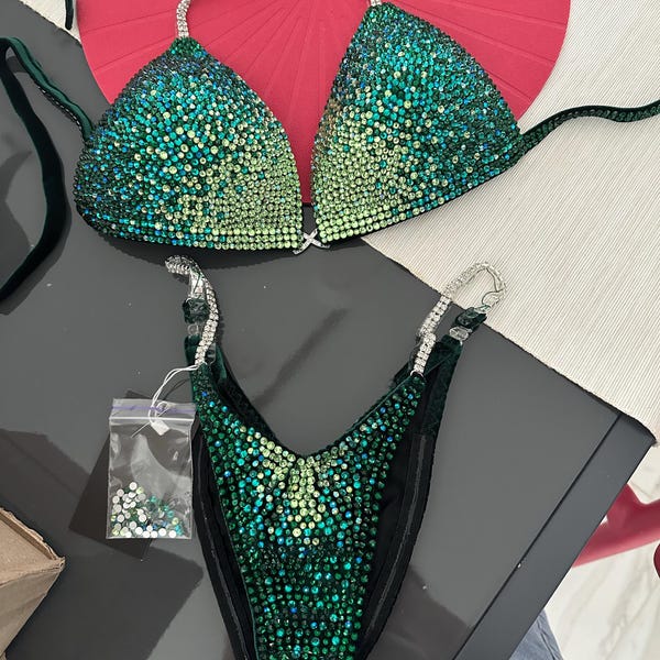 Dark-blue Competition Bikini Suit, Competition Set, Figure Bikini ...