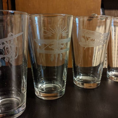 Whimsical Aviation Whiskey Glasses, Airplane Glass, Gift for Pilot ...