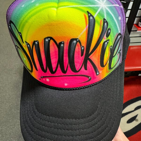 Airbrush Trucker Hat Custom, 5 Panel Graffiti Trucker Hat, Trendy Cool ...