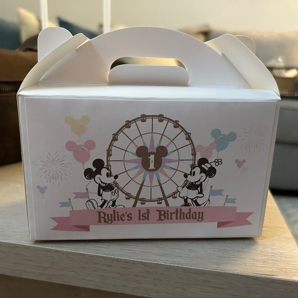 Printable Happiest Birthday Gable Box Label, Disneyland Favor Box Label ...