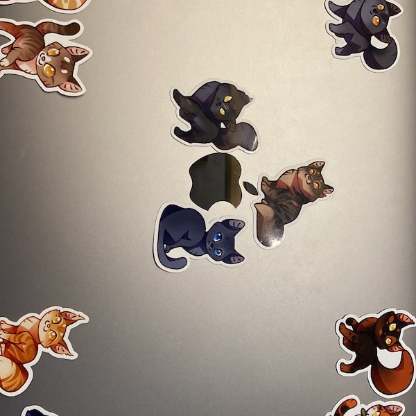 Cute Warrior Cats Sticker Set - Bluestar, Fireheart, Graystripe ...