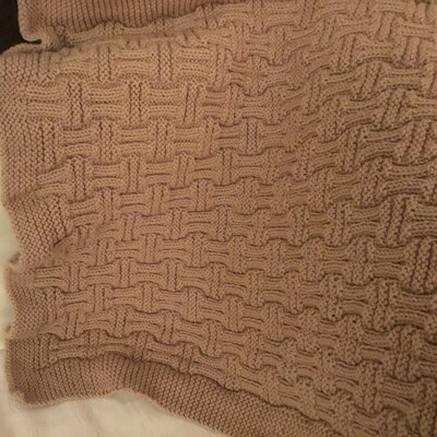 Knitting Pattern Baby Blanket Reversible Basketweave Blanket Improving ...