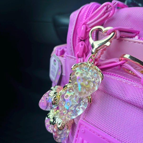 Pink Purple Bag Purse Charm Cotton Candy Glitter Gummy Bears Hot Pink ...