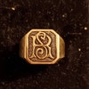 Custom Monogram Silver Signet Ring Promise Ring for Him - Etsy