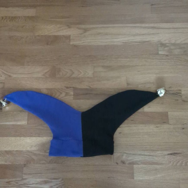 Jester Hat Black Purple Made of Fleece Harlequin Cap Two Pointed With ...
