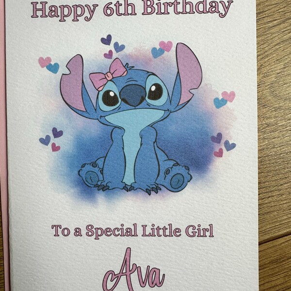 Personalised Bluey Birthday Card - Pink - Any Age - 1st 2nd 3rd ...