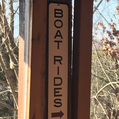 Boat Rides Sign, Personalized Vertical Lake Name Sign, Custom Arrow ...