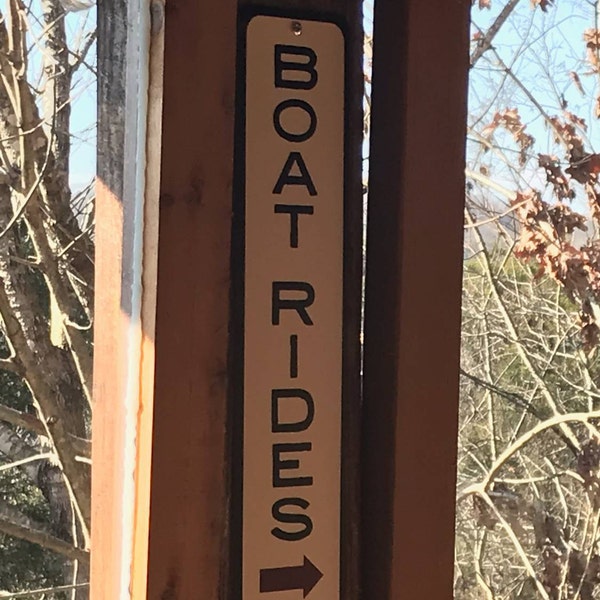 Boat Rides Sign, Personalized Vertical Lake Name Sign, Custom Arrow ...