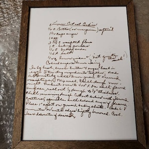 Framed Handwriting Sign, Copy of Actual Handwriting, Handwritten ...