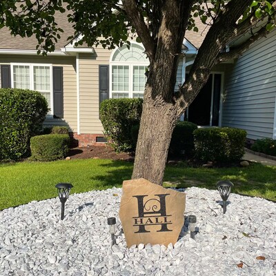 Personalized Monogram Name Rock Engraved Stone Custom Personalized ...