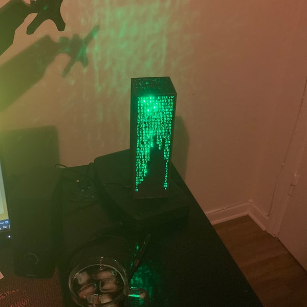 Personalized Green Code Lamp | Custom Green Letters Vertical ...