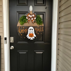 Halloween Front Door Decor Halloween Wreath Boo Y'all Ghost Halloween ...