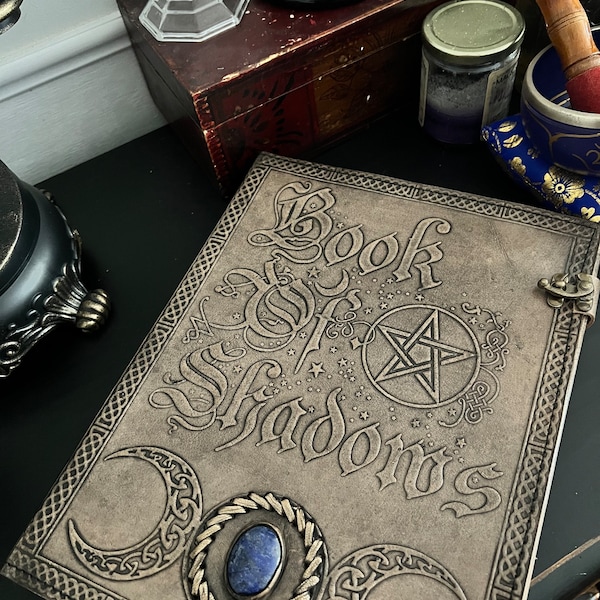 Book of Shadows Large Leather Notebook Grimoire Leather Journal Magical ...