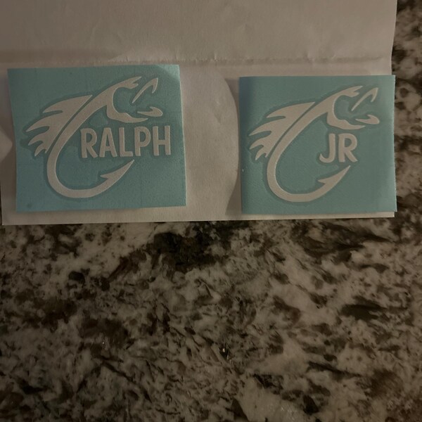 Fish Hook With Name Decal Sticker | Fishing Decal | Truck Decal ...