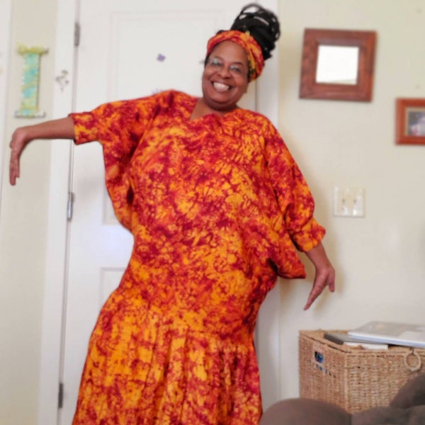 Bazin Maxi Gown Styles, Adire Styles for Women, Adire Kaftan Styles ...