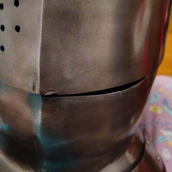 Medieval Steel Close Helmet – Full Face Visor Armet With Riveted Neck ...