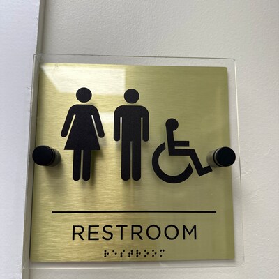 Acrylic Restroom Sign ADA Option With Stainless Steel Hardware - Etsy