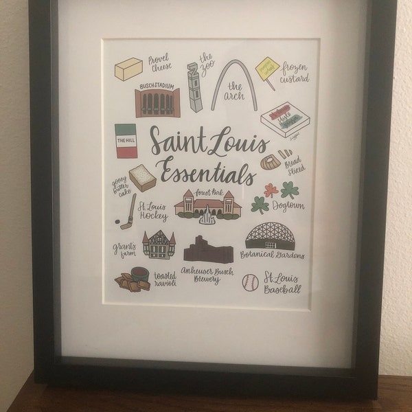 Saint Louis Essentials Print; Hand Lettered Print; Hand Drawn Print ...