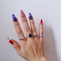 FFXIV Emet Selch Inspired Custom Press on Nails | Fake Nails | Final ...