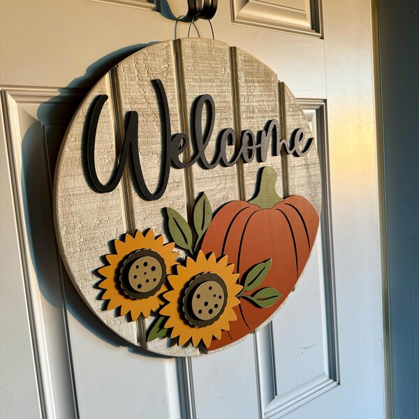 Flower Door Hanger, 19 Inch Mustard Yellow Wood Daisy FLOWER Door Sign ...