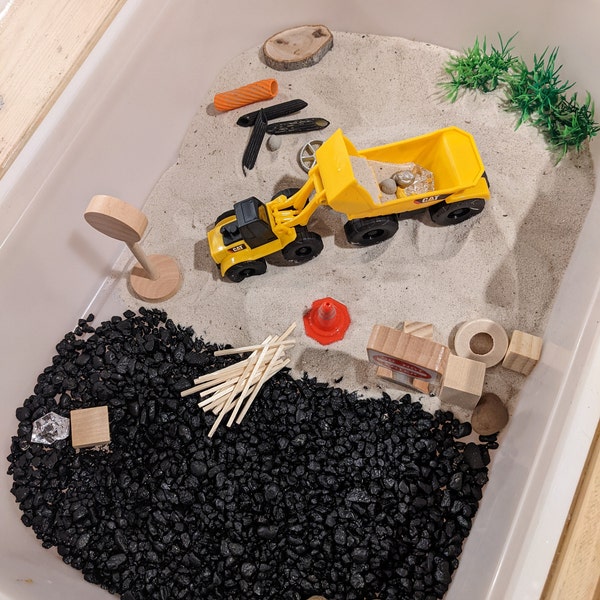 Construction Sensory Bin, Nature Sensory Mix, Rocks, Rock Sensory Bin ...