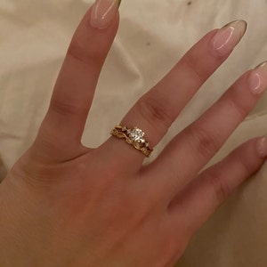 Vintage Solid Gold Wedding Band 14k Yellow Gold Wedding Band Women ...