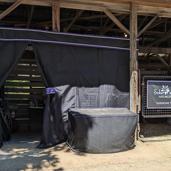 Economy Tack Stall Drapes, Tack Stall Front, Drape With Door, Zippered ...