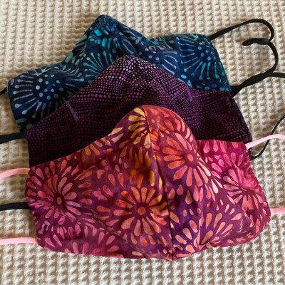 Multiple Sizes Reversible Adjustable Ear Loops 100% Cotton Face Mask ...