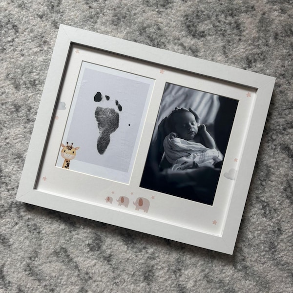 Baby Handprint & Footprint Photo Frame Kit – Newborn Gift Keepsake ...