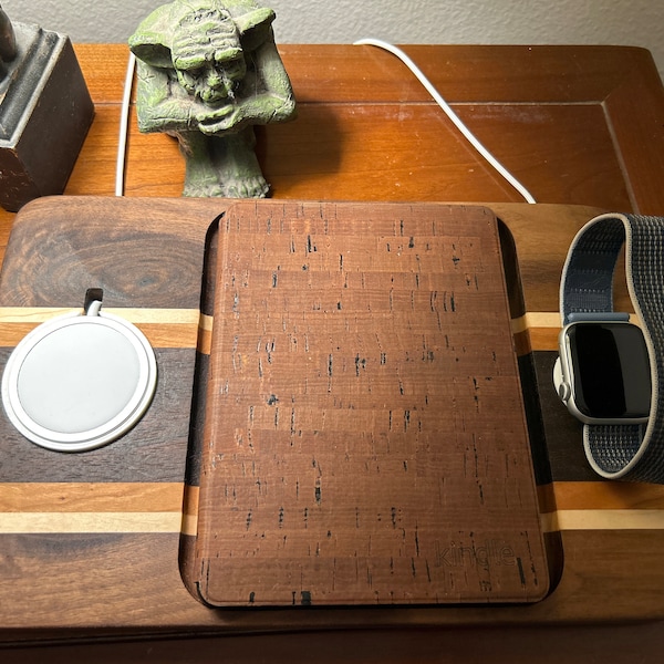 Wood Magsafe Wireless Charging Station, Wireless EDC Tray, Apple ...