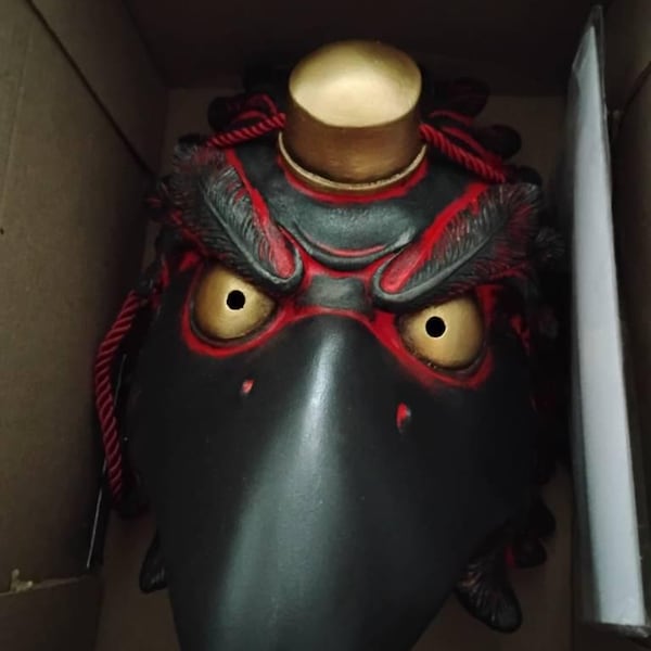 Traditional Japanese Raijin Mask. Handmade Art Collection. Custom ...