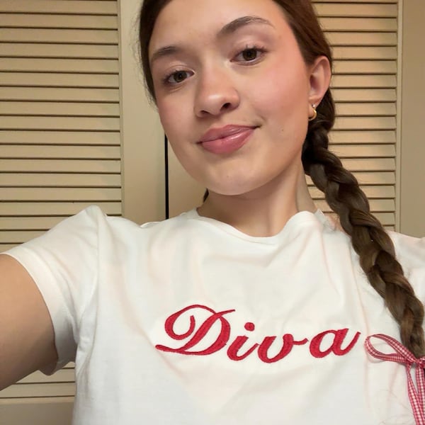 Diva Embroidered Baby Tee, Custom Embroidered Baby Tee, Funny ...