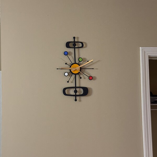 Mid Century Modern Clock, Large Wall Clock Modern, Oversize Clock ...