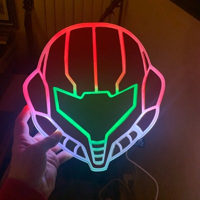 Metroid Samus Sign , Neon Like , LED , Light , Wall Decor, Night Light ...