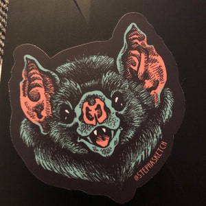 Bat Sticker Vampire Bat Horror Horror Art Horror Decor - Etsy