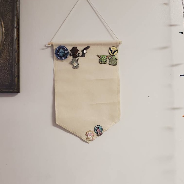 Large Blank Canvas Banner, Enamel Pin Banner, Pin Banner, Pin Pennant ...