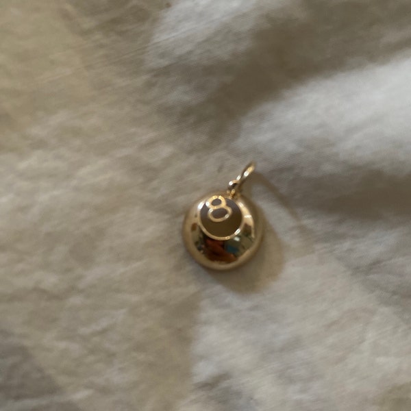 14k 8 Ball Charm Pendant, Solid Gold Billiards 8 Ball, Magic 8 Ball ...