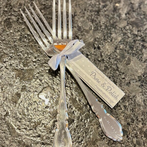 Personalized Wedding Forks - Hand Stamped With Initials & Dated Handles ...