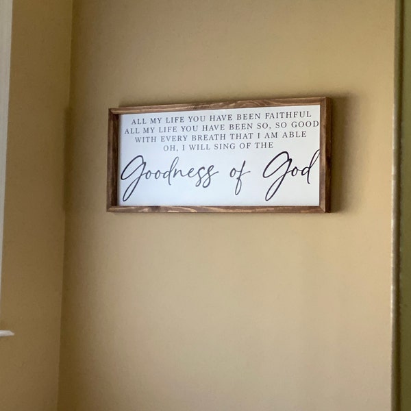 Christian Wall Decor Goodness of God Song Sign Song Lyrics Wall Art ...