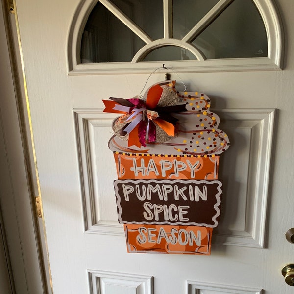 Pumpkin Spice Door Hanger Fall Home Decor PSL Pumpkin Spice Latte ...