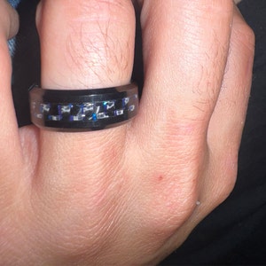 Gold EKG Heartbeat Cut Out Inlay, Mens Wedding Band, Engagement Ring ...