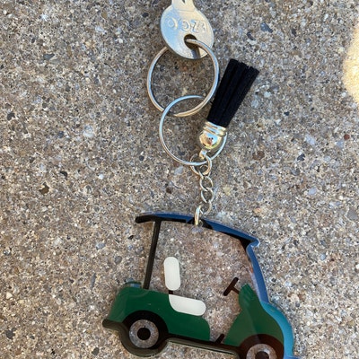 Golf Cart Keychain, Golfers Key Ring, Golfer Gift, Personalized Golf ...