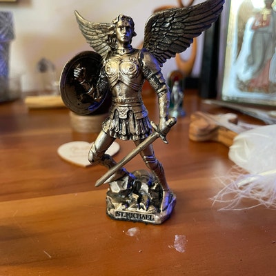 Vintage St. Michael Archangel Mini Statue Saint Michael Miniature Altar ...