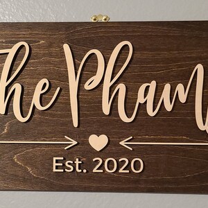 Last Name Sign / Custom Wood Sign / Established Sign / Home | Etsy