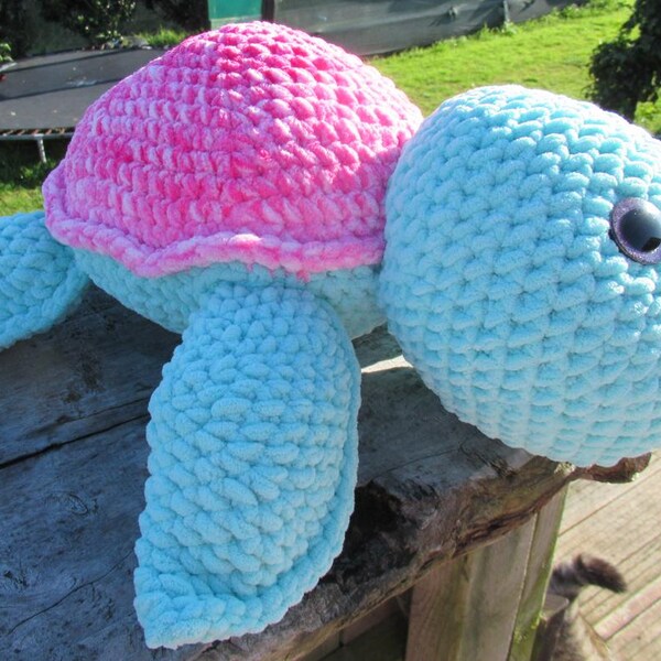 LARGE Crochet Turtle Pattern, Cute Toy, Crochet Turtle, Handmade Gift ...