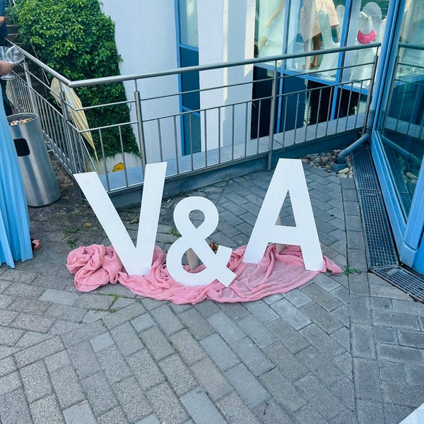 Large Wooden Letters, Wedding Photo Backdrop, Giant Wedding Initials ...